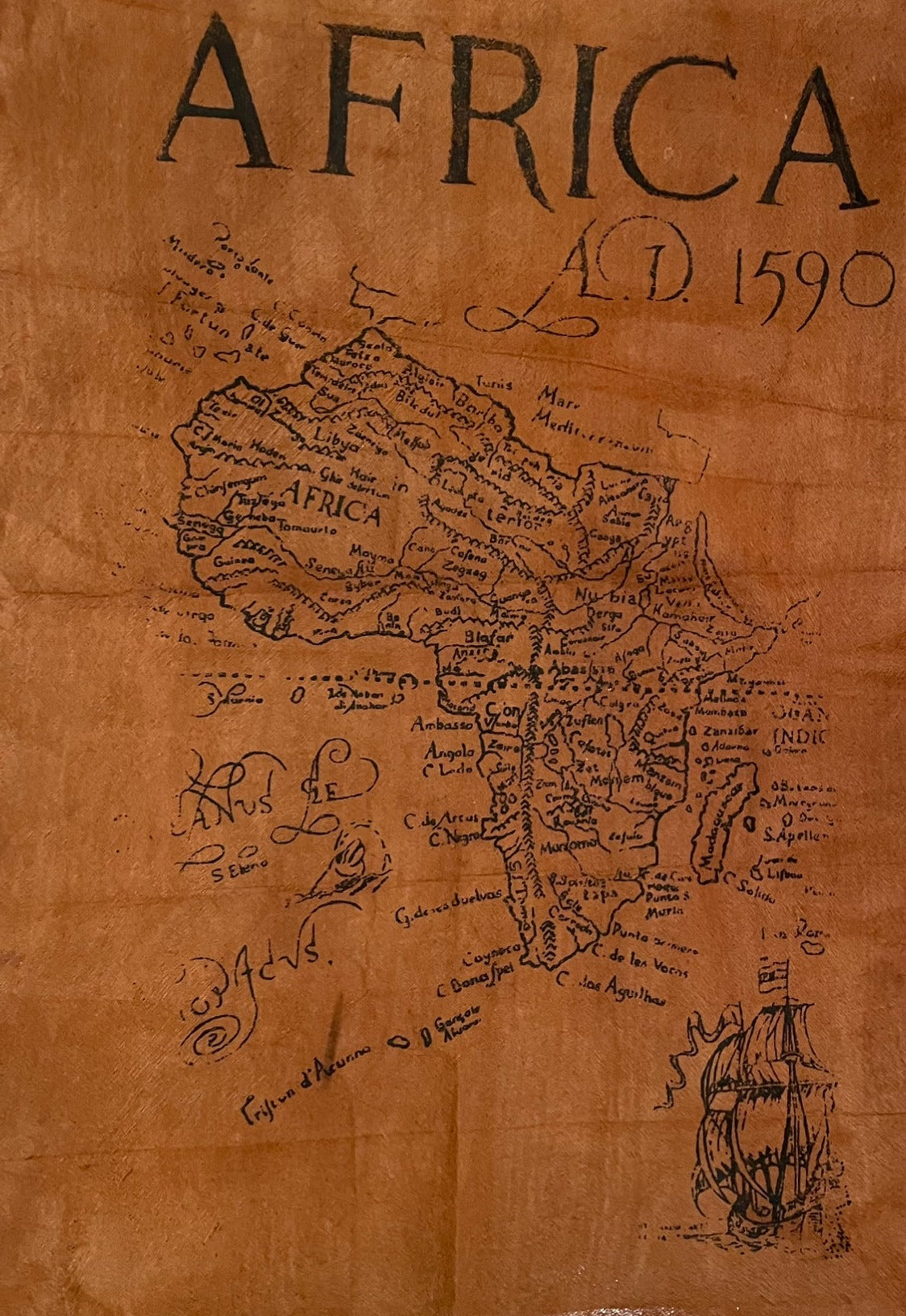 Hand Painted Pre-Colonial Africa Map | KENDI AMANI